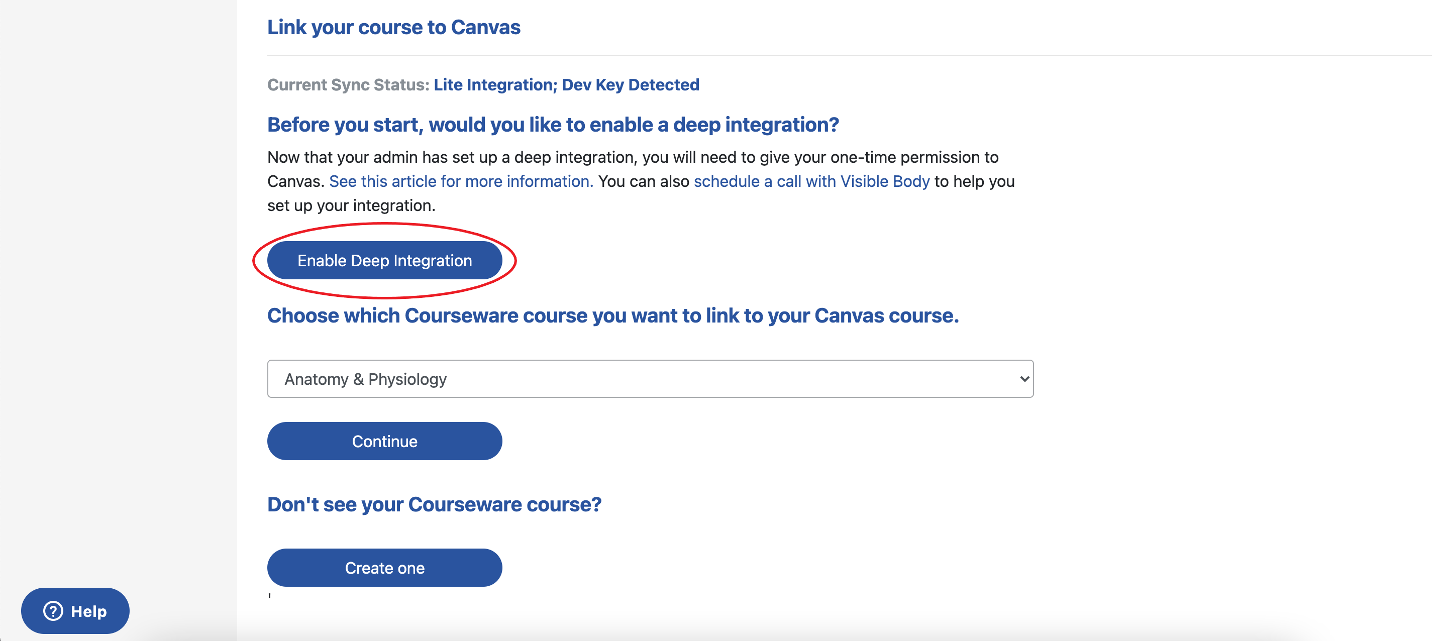 LMS: Canvas Integration Setup – Visible Body